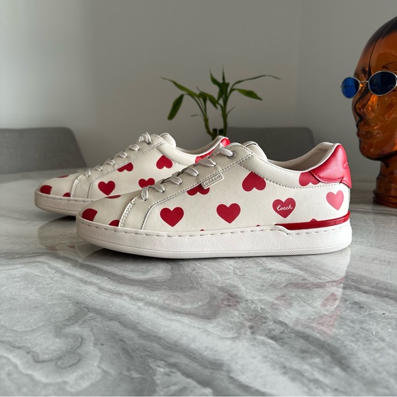 Coach | Shoes | Coach Lowline Heartprint Leather Sneakers | Poshmark